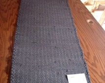 Handmade woven rag rug (Petit Laine Tapis, 17x48) 162s