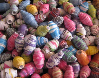 New colors!!!! Hand rolled mini paper beads, 100 colorful beads