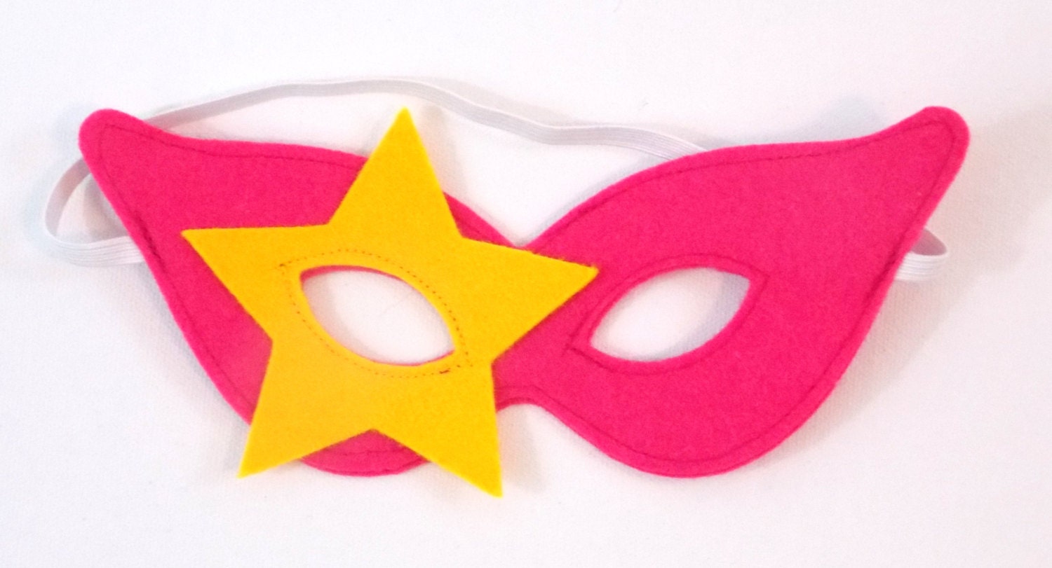 Pink Mask Superhero Mask Dress Up Costume by monichelledesigns