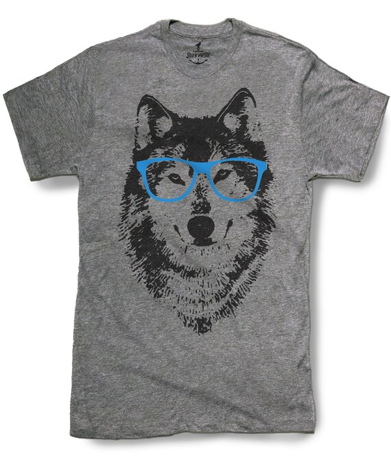 WOLF T Shirt Mens t shirt vintage style 8 color by skipnwhistle