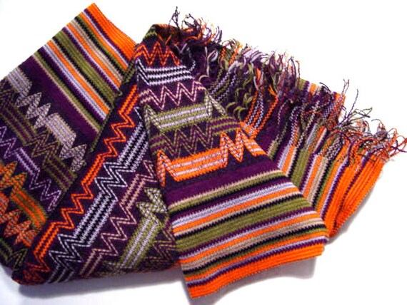 MISSONI foulard wool Scarf men women Orange Purple Accessory MISSONI foulard wool Scarf men women Orange Purple Accessory