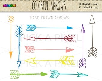 Hand-drawn Arrows Digital Clip Art - Personal and Commercial Use - 10 ...