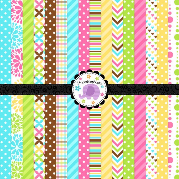 Digital Paper Candy Bright Digital Papers digital scrapbook