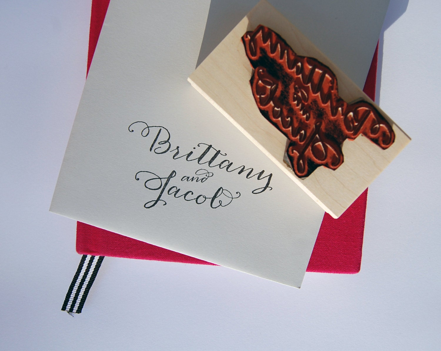 Wedding Stamp – Monogram – Calligraphy Stamp – Custom Rubber Stamp ...