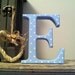 Hand-painted Wooden Letter E Freestanding Georgian Font