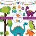 Dinosaur Clip Art Digital Scrapbook Pack digital files only