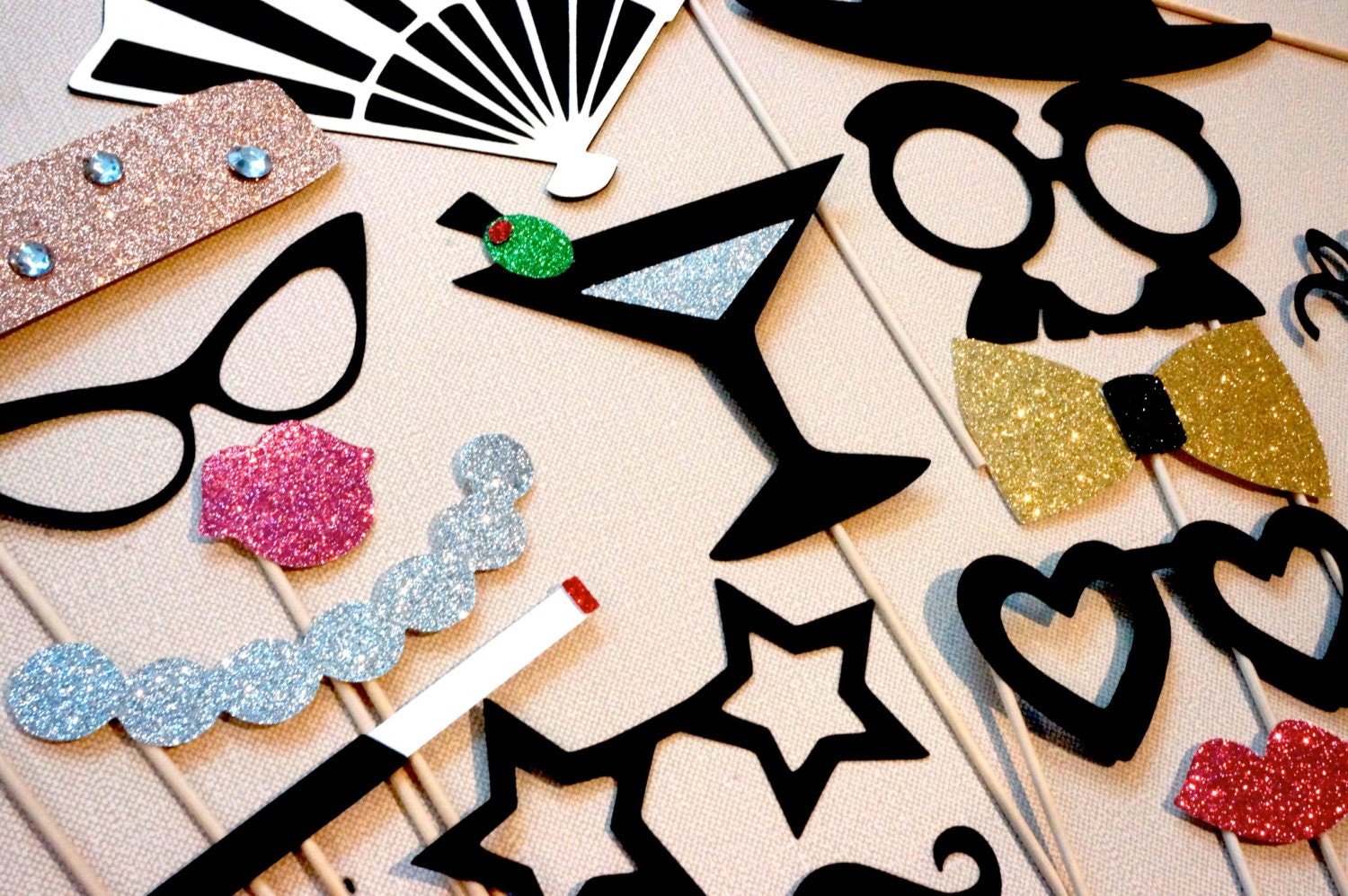 Vintage Hollywood Collection Photo Booth Prop Set 17 piece