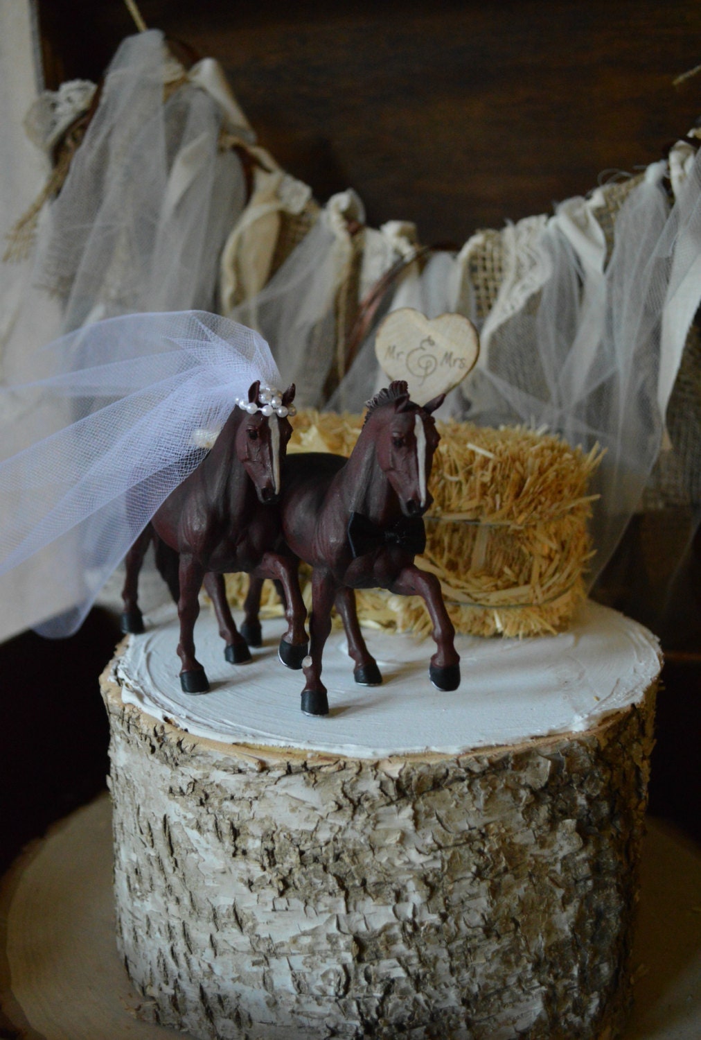 Horse Wedding Cake Topper-Western Cake Topper-Country Western