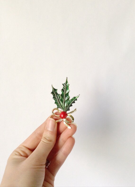 Mistletoe Lapel Pin Holly Leaf Shirt Pin Christmas Brooch