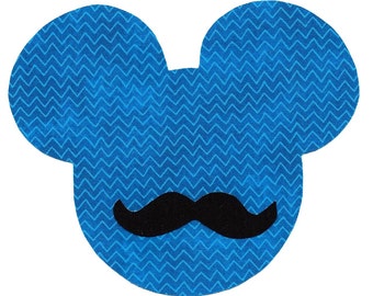 Mickey Mouse with mustache iron on applique - DIY
