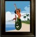 Mermaid Pin Up Art Print 8 x 10 Pinup Girl on Beach