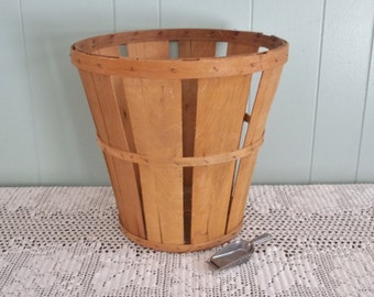 Basket, split wood apple basket orchard baskets wooden basket yarn ...