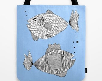 Fish tote bag | Etsy