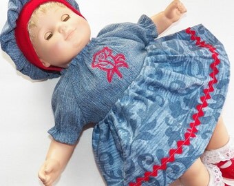 American Girl Bitty Baby Clothes 15 inch Doll Clothes Blue Dress and ...