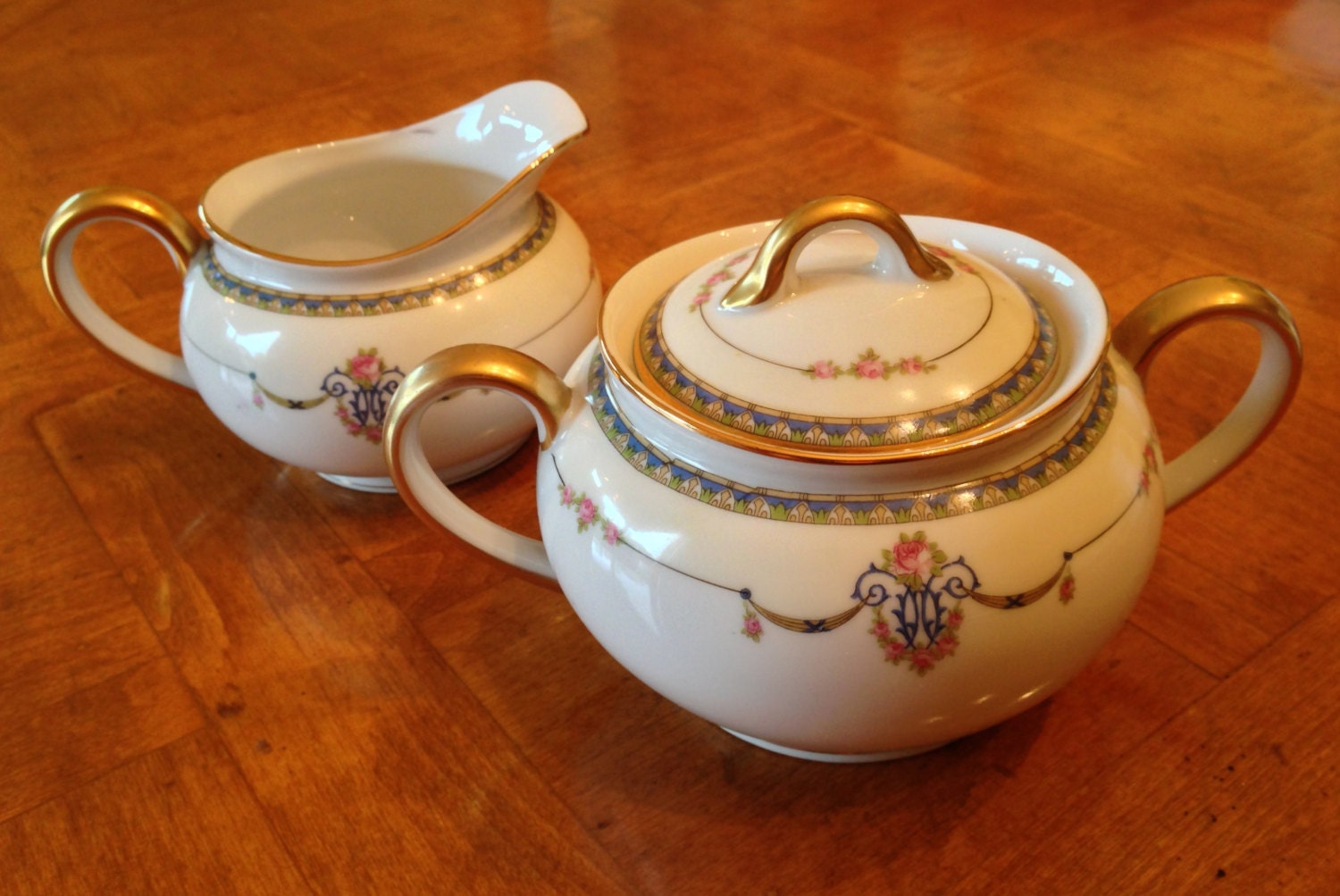 Antique Noritake “Laureate” Creamer and Covered Sugar Bowl – Haute Juice