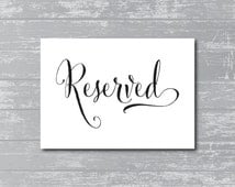 INSTANT DOWNLOAD... Reserved Sign 5x7" DIY Wedding Poster Printable