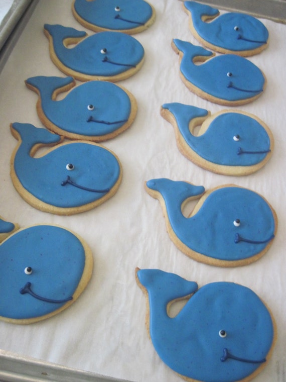 Whale Cookies 1 dozen by StorybookBakery on Etsy