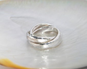 925 Sterling Silver Handcrafted Triple Band by FRIENDSJEWELRYinc