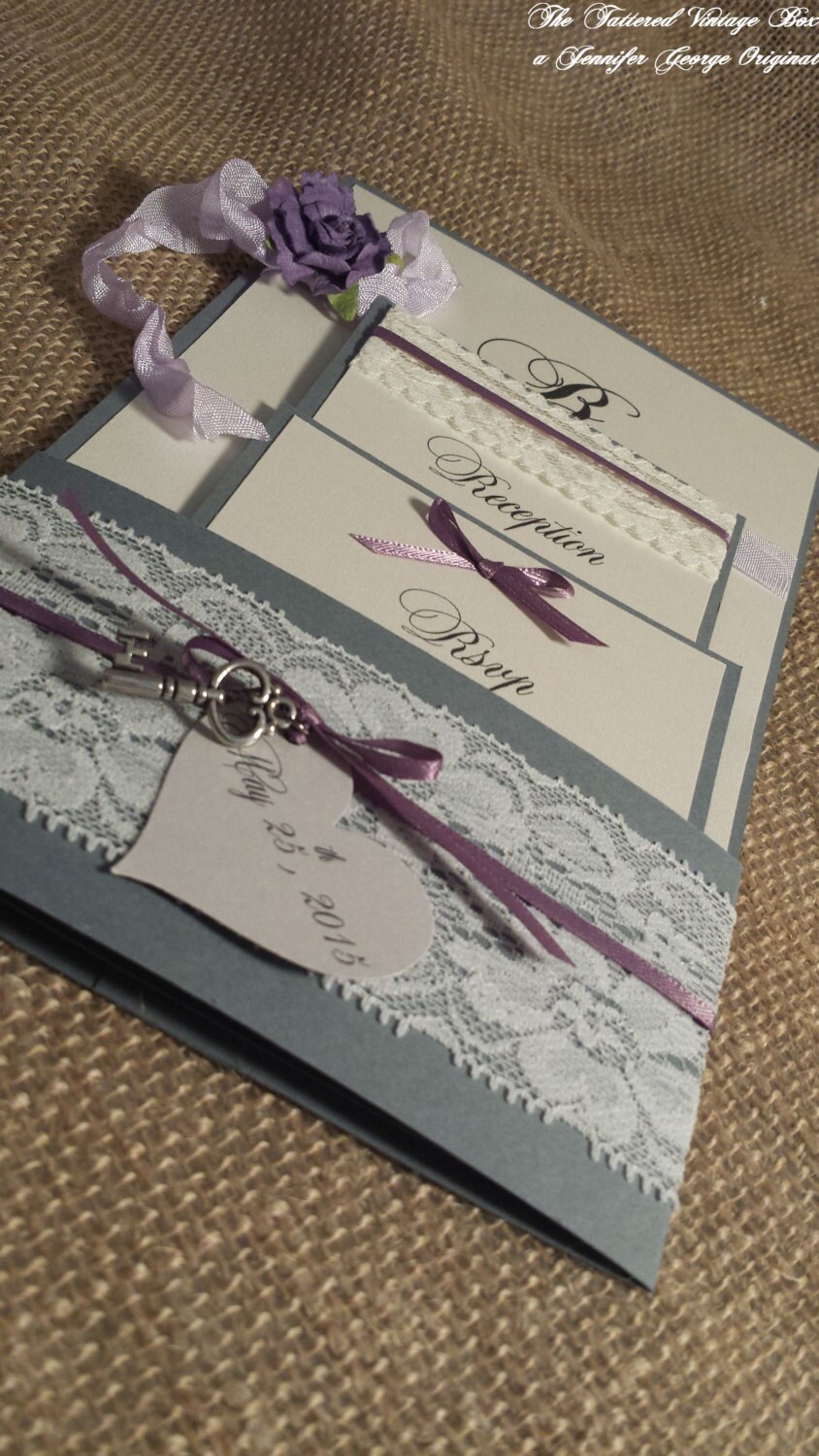 Lace Fairytale Wedding Invitation with Skeleton Wedding Key, Charming ...