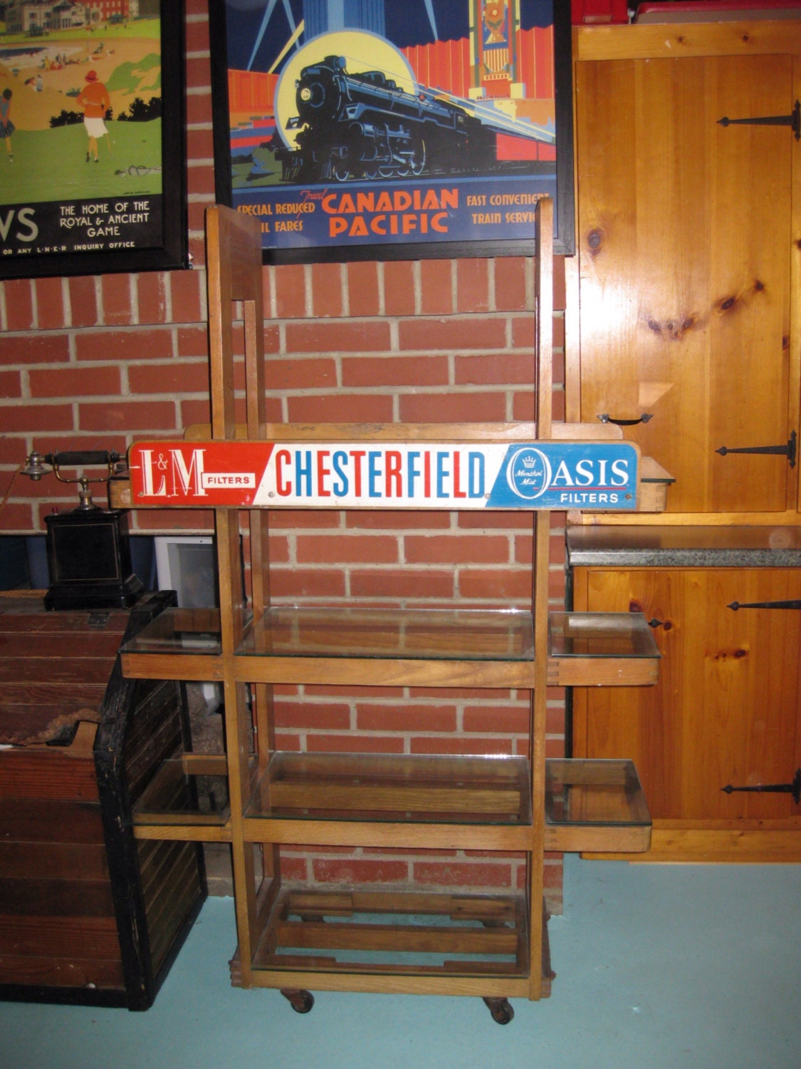 CHESTERFIELD Advertising Display Stand Wooden Industrial Stand – Haute ...