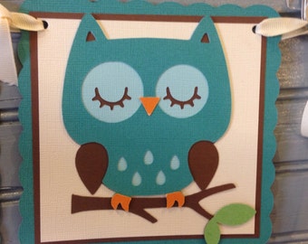 Items similar to Happy Pink Owl Happy Birthday and Name Banner Combo ...