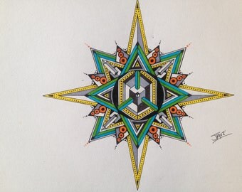 Unique geometric pen related items | Etsy