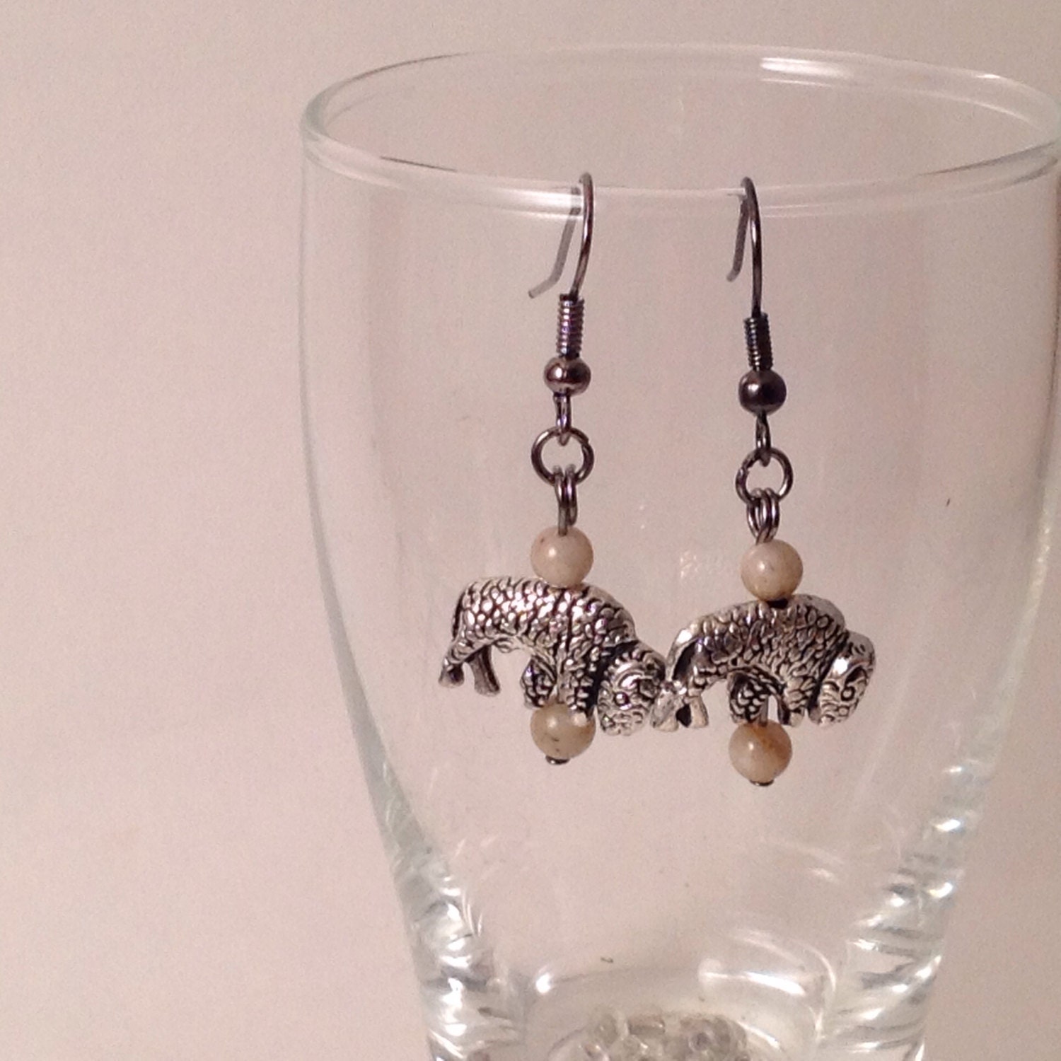 Buffalo earrings // animal earrings // buffalo // silver