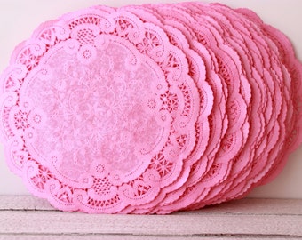 Popular items for pink paper doilies on Etsy