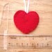 10 red heart decorations Valentines heart ornaments felt