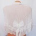 White Bow Elegant shawl / scarf / triangle viscose shawl