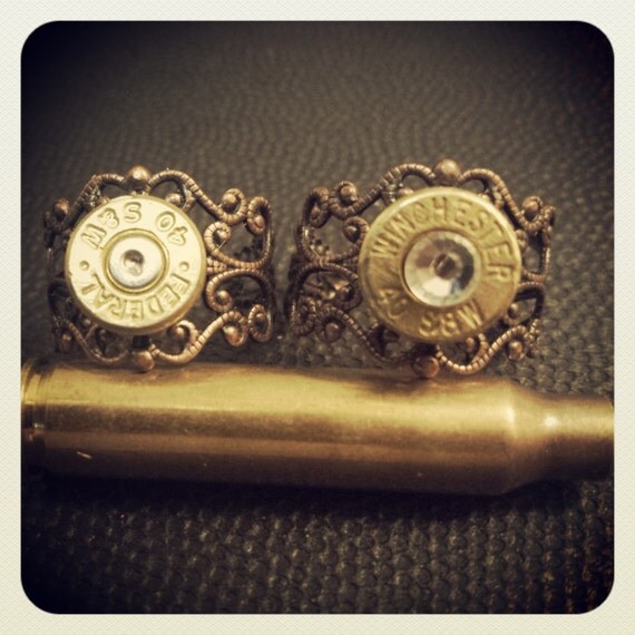 Items similar to bullet ring with gem or without on Etsy