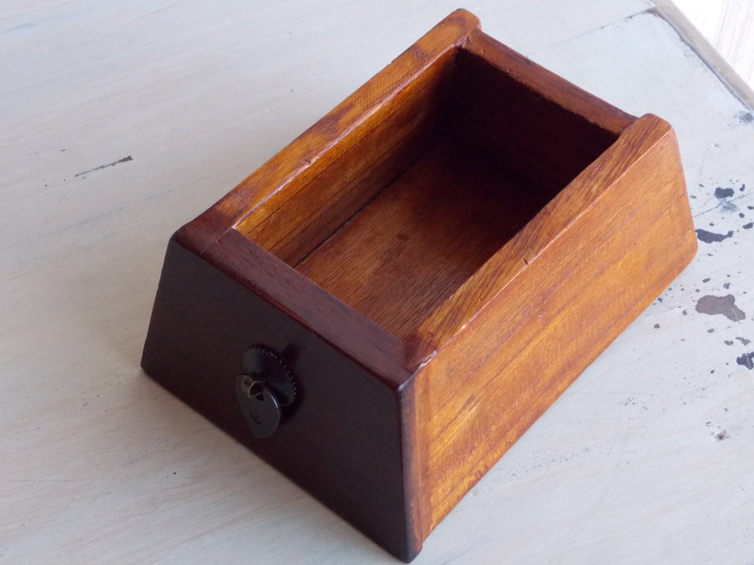 Vintage Tapered Wood Drawer Box – with Metal Pull – Haute Juice