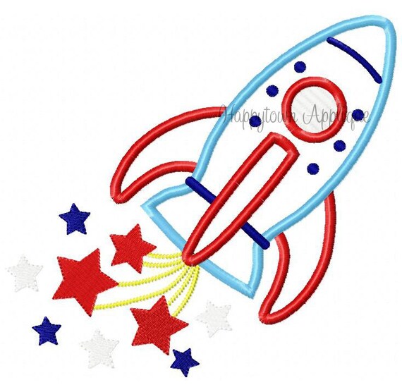 Items similar to Fourth of July Rocket Machine Embroidery Design on Etsy