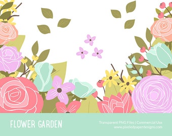 Sale 25% Off Flower Garden Clip art: "FLOWERS CLIP ART" Rose ...