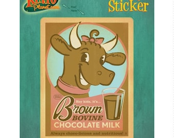 Kawaii chibi cow sticker chocolate milk cute planner