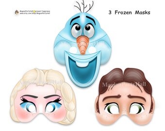 Amazing 3 Frozen Printable Masks,party masks,birthday,decoration ...