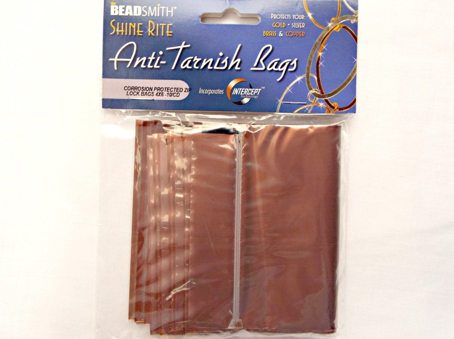 4 x 6in Anti Tarnish Bags Pack of 10 Jewelry Protection for