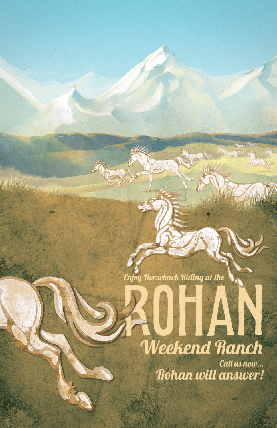 Rohan Weekend Ranch Travel Poster : r/lotr