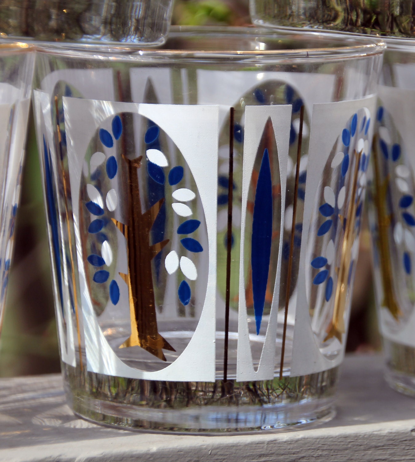 Vintage Glassware On the Rocks Glasses. Mid Century Modern. Low Ball ...