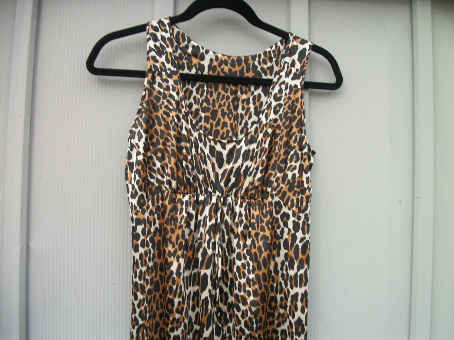 HOLLYWOOD 70s Cute CHEETAH NIGHTIE w Empire Wasit. Small, Hand Made ...