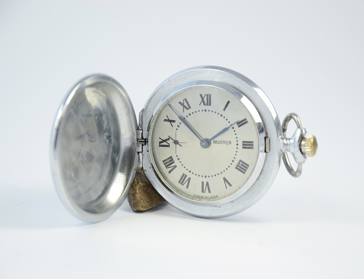 Pocket Watch “MOLNIJA” Working Mechanical Men’s pocket Russia Soviet ...