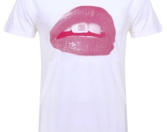 Popular items for lips tshirt on Etsy