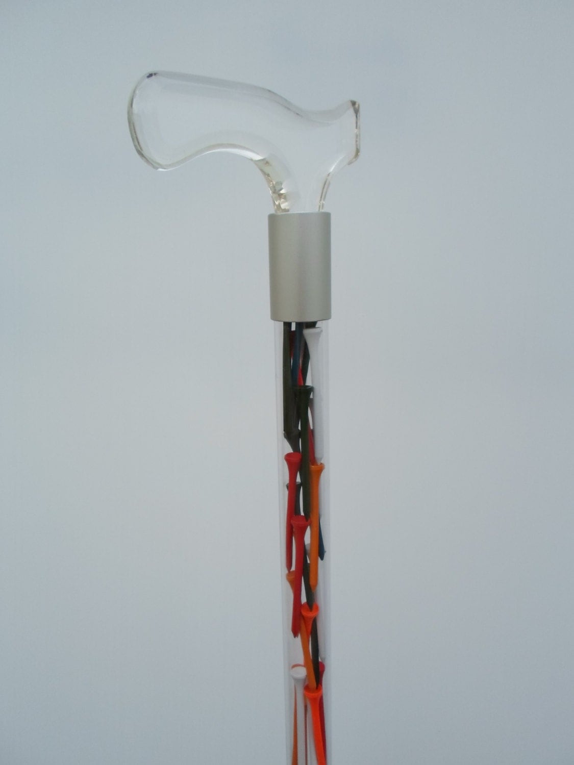 Walking cane elegant designer clear hollow shaft crystal clear