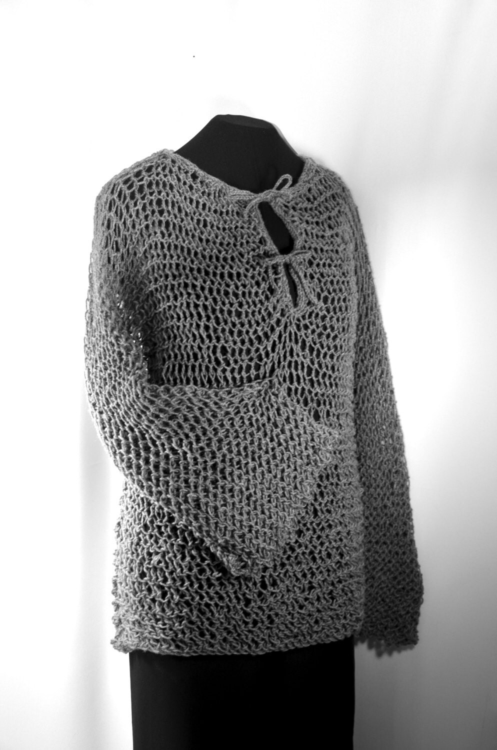 Faux chain mail shirt a hand knit maille hauberk for