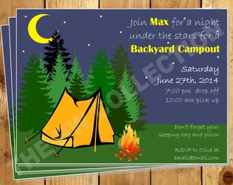 Camping Invitation - Digital Printable