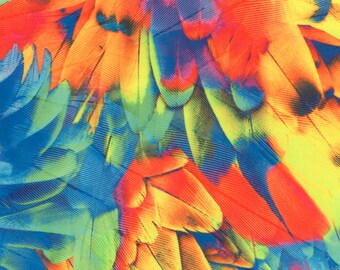 Feather print fabric | Etsy