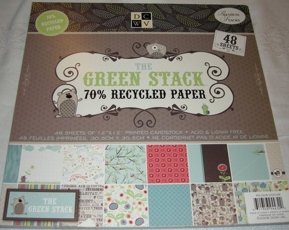 12X12 The Green Stack 70% Recycled DCWV Scrapbooking Paper