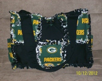 Green Bay Packers Football Rag Quilt Diaper Bag Tote or Purse Great ...
