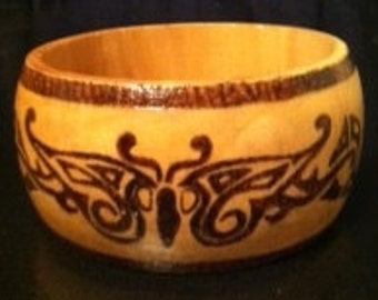 Pyrography bracelet | Etsy
