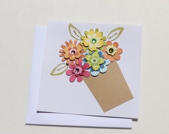 Popular items for flower pot card on Etsy
